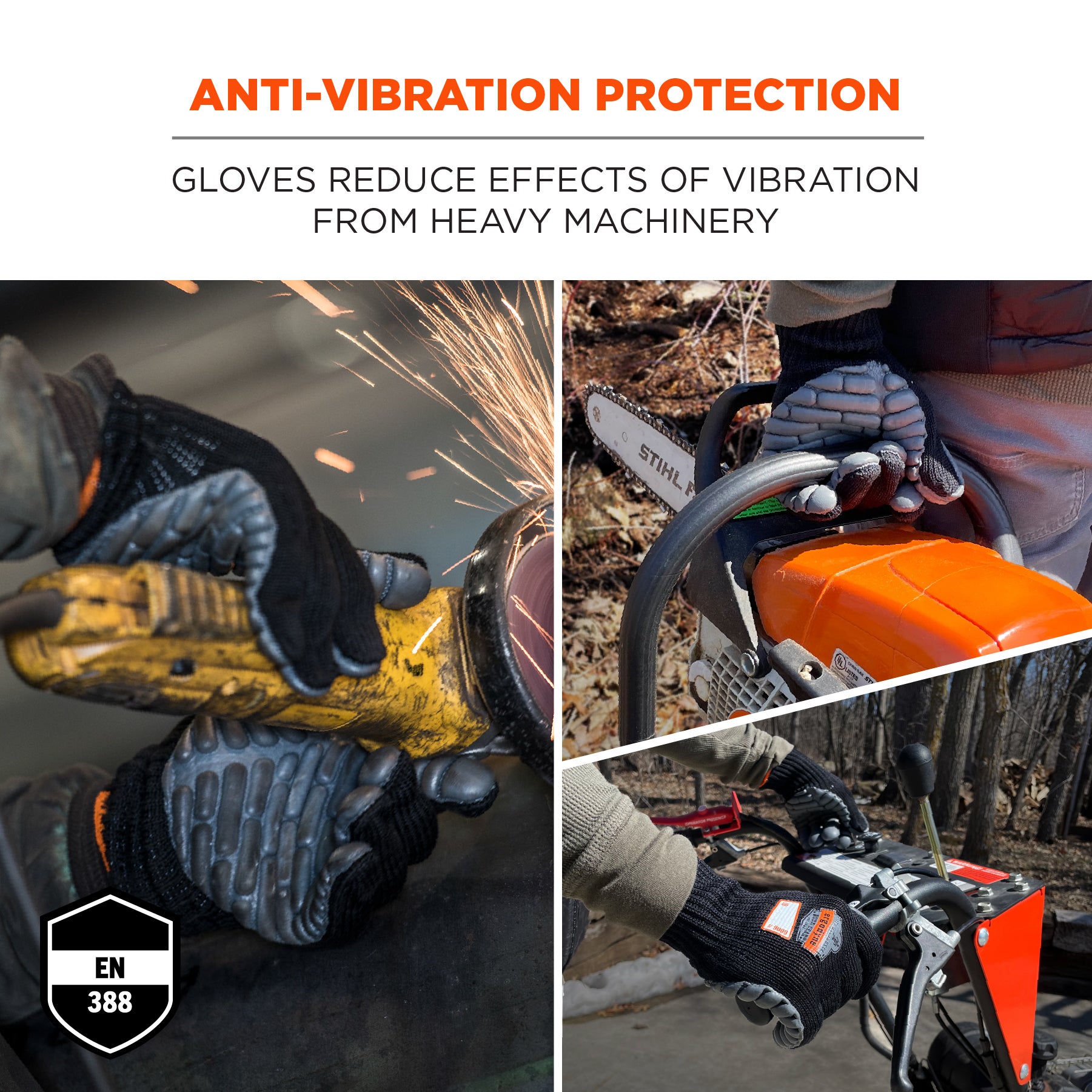 Lightweight Anti Vibration Work Gloves | Ergodyne