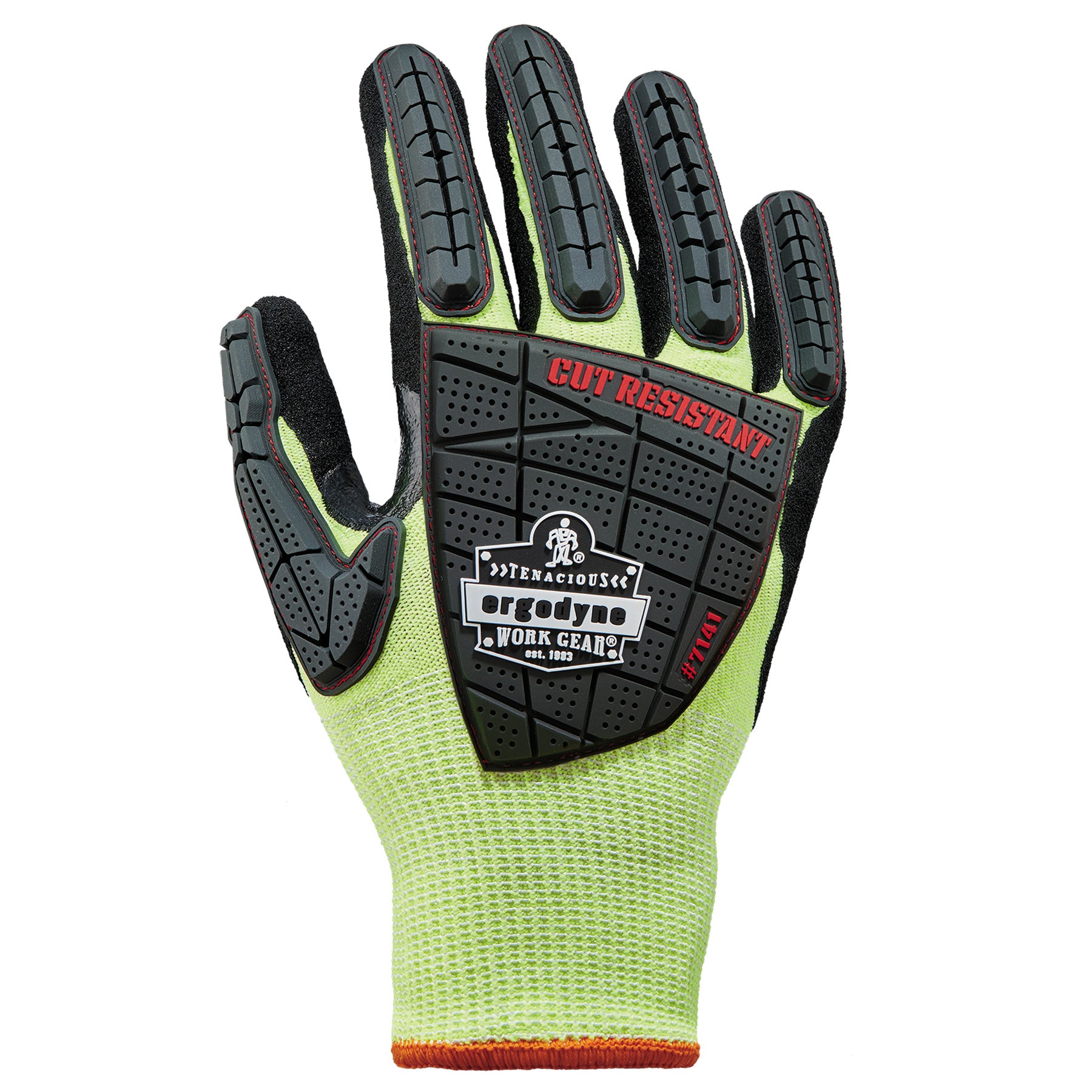 Level 4 Impact & Cut Resistant Gloves, Hi-Vis, Nitrile Coated | Ergodyne
