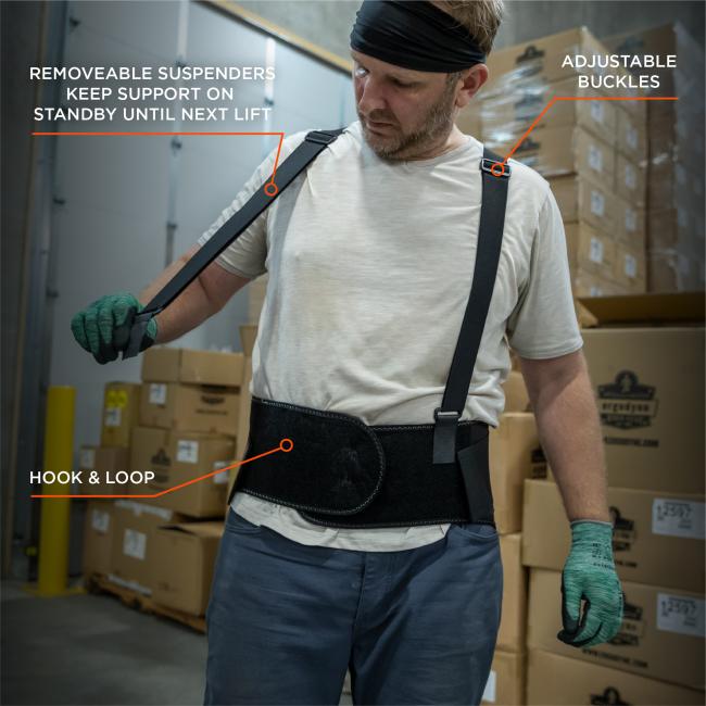 Elastic Back Support Brace Contoured 9 Back Ergodyne