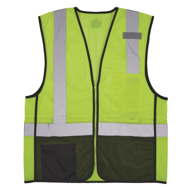 GloWear 8210Z-BK Mesh Hi-Vis Safety Vest - Type R, Class 2, Zipper ...